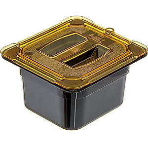 Carlisle FoodService Products 10510U13 StorPlus High Heat Universal Handled Food Pan Lid, Sixth Size, Amber
