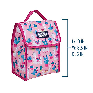 Wildkin 12 Inch Backpack Bundle with Insulated Lunch Bag (Llamas and Cactus Pink)