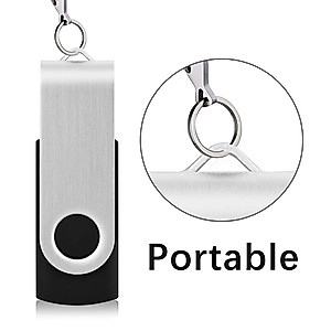 20PCS 128MB 256MB 512MB Bulk Flash Drives USB 2.0 Flash Drives Pack Thumb Drives Bulk Swivel Bulk USB Drives, Black (20PACK 256MB)