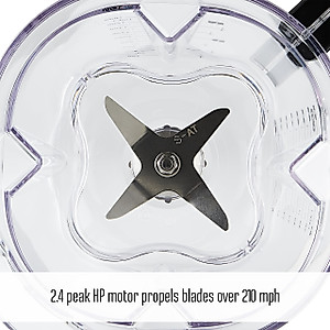 Weston Pro Series 2.4hp Blender with 64oz Tritan Jar, 4 Pre-Programmed Settings and Variable Speed Dial for Puree, Ice Crush, Shakes and Smoothies, Black and Stainless Steel (58914)