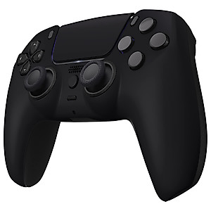 eXtremeRate Luna Redesigned Black Front Shell Touchpad Compatible with ps5 Controller BDM-010 020 BDM-030 040 050, DIY Replacement Faceplate Custom Touch Pad Cover Compatible with ps5 Controller