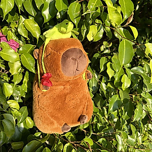 9Inches Capybara Stuffed Animal with Turtle Backpack Capybara Plush Toy Soft Capybara Plushies Pillow for Boys Girls Kids