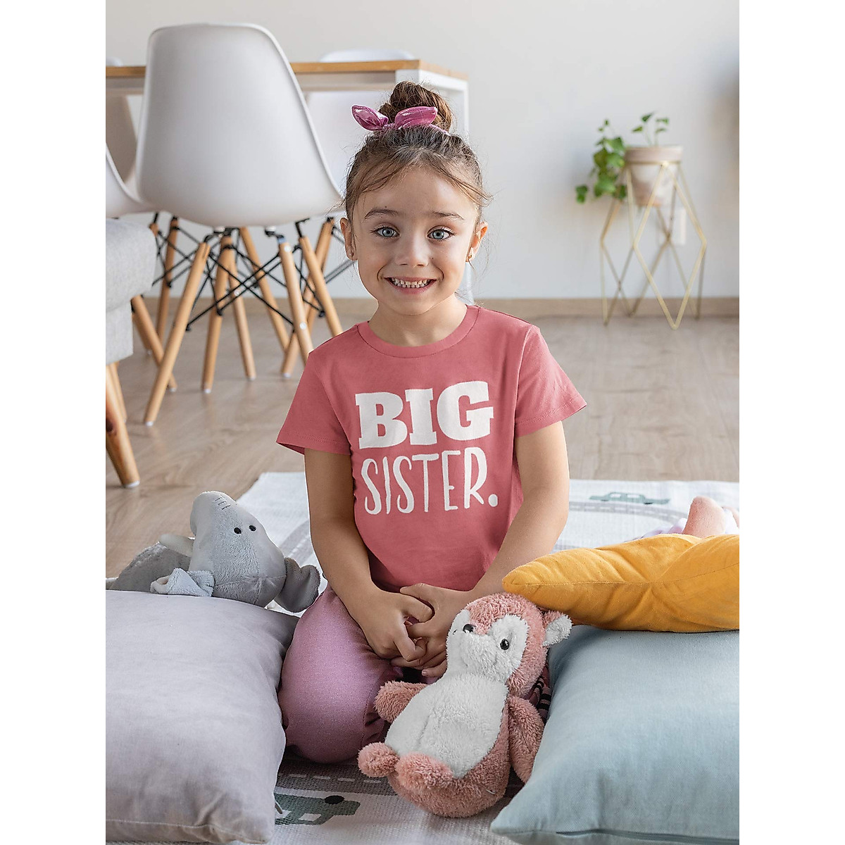 Big Sister Shirt Big Sister Announcement Toddler Shirts Promoted to Girls Outfit (White on Mauve, 3 Years)