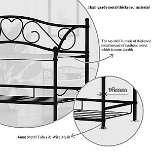 YADOOLIFE 4-Tier Black Shoe Rack, Metal Shoe Rack for Entryway, Closet, Free Standing Shoe Storage Racks, Sturdy Shoes Stand with Dust-proof Liners (Black)