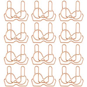 12pcs Cartoon Paper Clips Funny Underwear Shape Office Supply Accessories Cute Paper Needle Multicolor Bookmark (Bra)