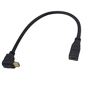 Duttek 4K Down Angled Mini DisplayPort Cable 1FT, Mini DisplayPort Extender Cable, (Mini DP Male to Mini DP Female Adapter) for Mini Displayport 1.4 Cable for Computer Laptop