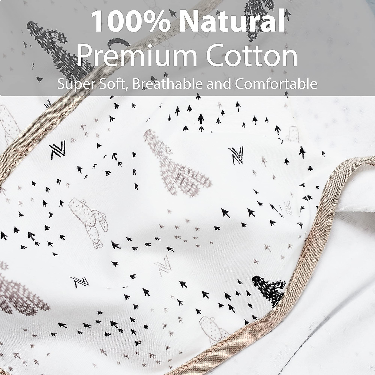 Baby Swaddle Blanket Wrap for Newborn & Infant, 0-3 Months 100% Breathable Cotton Swaddlers Sleep Sack with Adjustable Wings, 3 Pack Swaddling Blankets for Boys and Girls (Cactus)