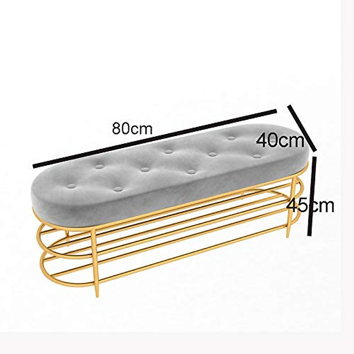 TAZSJG Shoe Stool with 2 Layers Shoe Rack Shelf Sofa Cushion Entrance Door Shoe Cabinet Shoe Stool Storage Stool (Color : A)