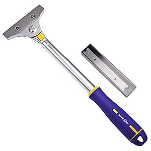 MANUFORE 4in Paint Scraper With Movable Head and Long Ergonomic Handle Putty Knife with 5pcs Blades Perfect for Scraping paint, wallpaper, stickers, labels and glue