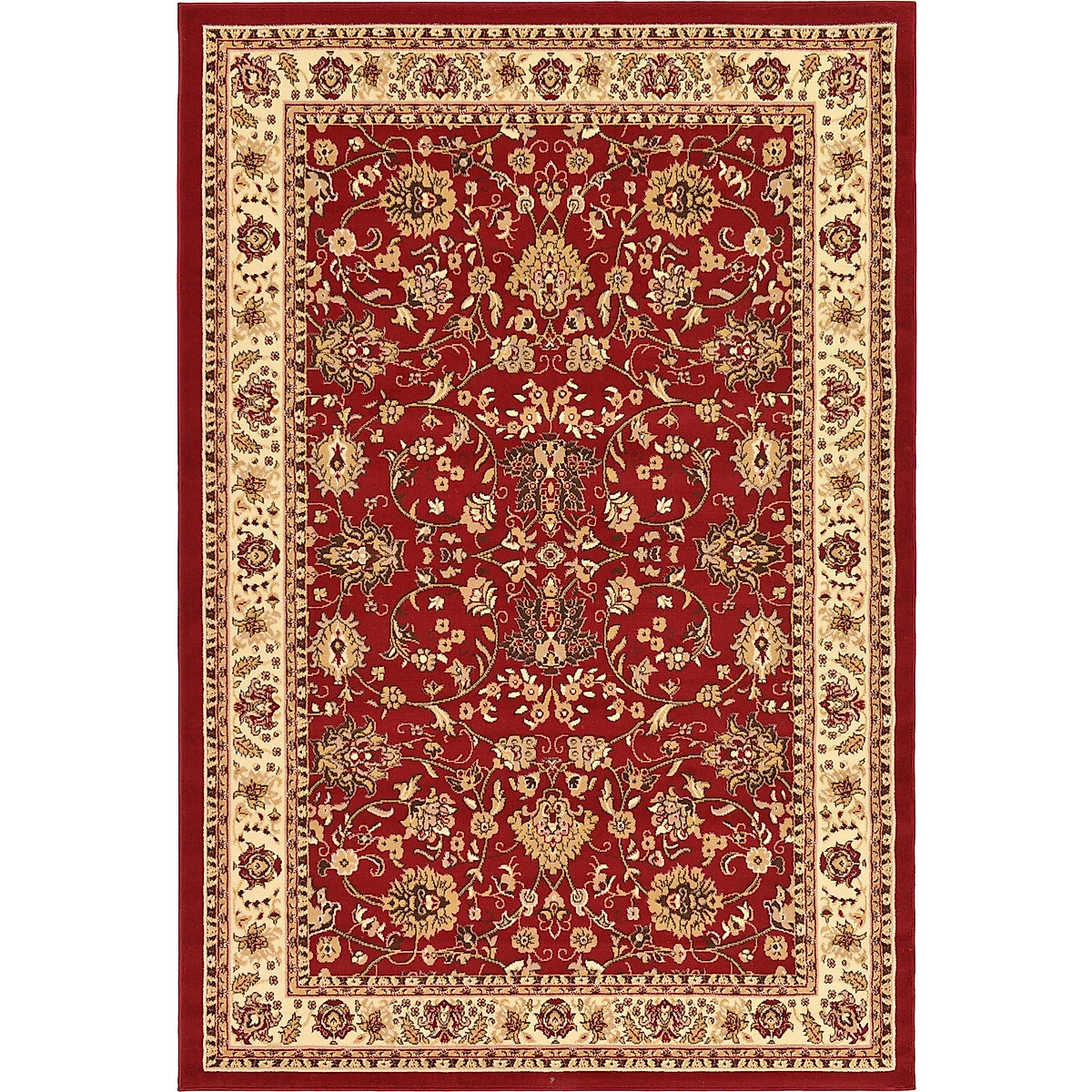 Rugs.com Yasmin Collection Rug – 6' x 9' Burgundy Medium Rug Perfect for Bedrooms, Dining Rooms, Living Rooms