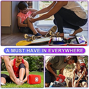 275Pcs Travel First Aid Kits for Car Emergency Preparedness Items Urgent Accident Essentials Kit Survival Gear Equipment Sports First Aid Kit for College Dorm Student, Home, Boat, Red YIDERBO