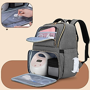 BAFASO Breast Pump Bag with Laptop Sleeve, Breast Pump Backpack Compatible with Spectra S1, S2 and Most Breast Pump Brands (Bag Only), Gray