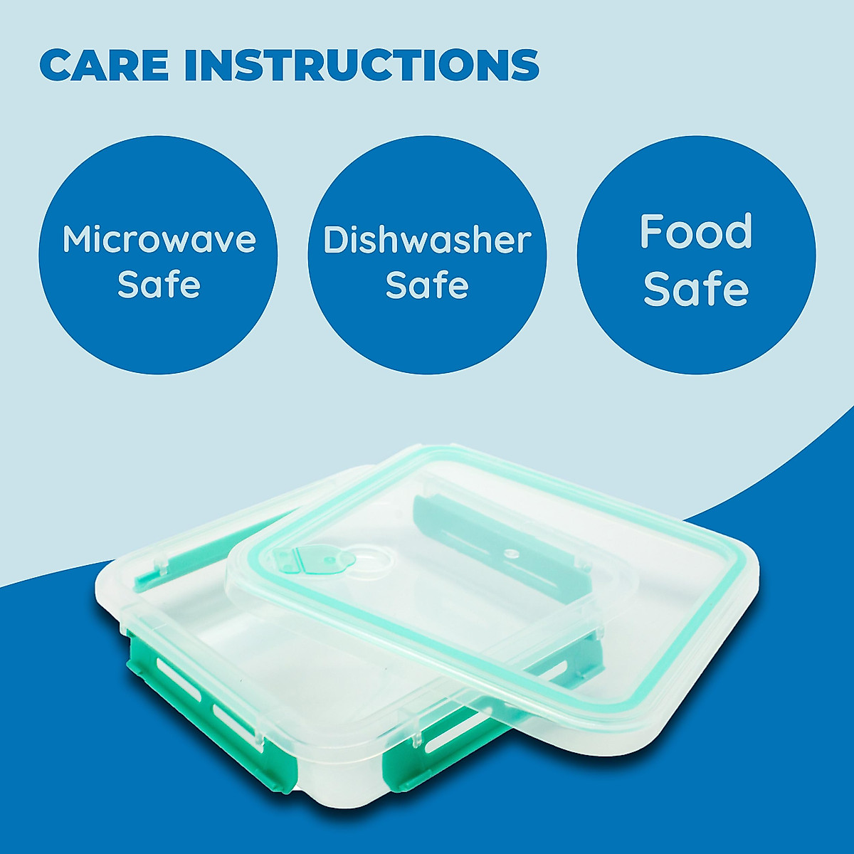 Biosmart Sandwich Container: Reusable, BPA Free Plastic Food Storage with Snap-Off, Leak-Proof Lid