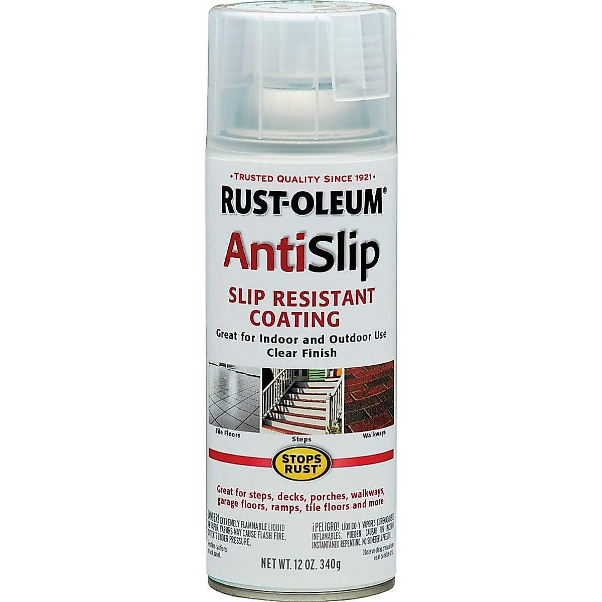 Rust-Oleum Stops Rust Anti-Slip 271455 Antislip Spray 12 oz, Clear Finish, 12 Ounce, 12 Fl Oz