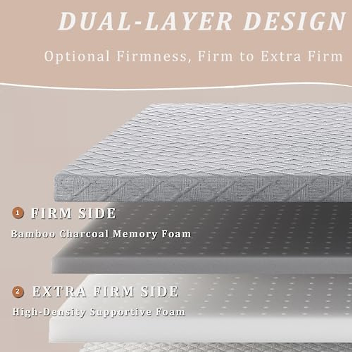 Sleepmax Firm Mattress Topper Twin XL 4 Inch - Extra Firm Memory Foam Bed Topper for Back Pain Relief - Cooling Mattress Pad for All Body Shapes - Non-Slip Deluxe Cover, CertiPUR-US Certified