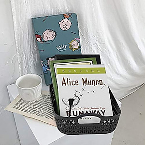 Zerdyne 6-Pack Gray Small Plastic Storage Baskets Tray with Handle