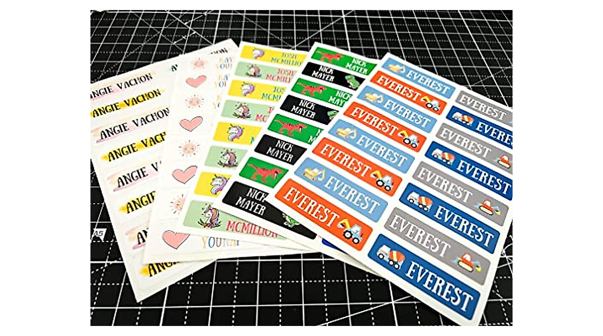 128 Custom Waterproof Name Labels for Kids