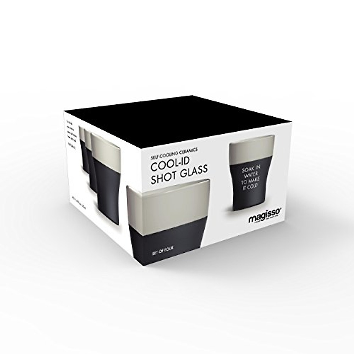 Magisso Line Shot Glass, Black/White