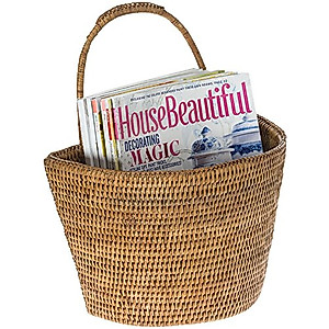 KOUBOO 1060072 La Jolla Rattan Wall Basket, Large, 13" x 8" x 15.5", Honey-Brown