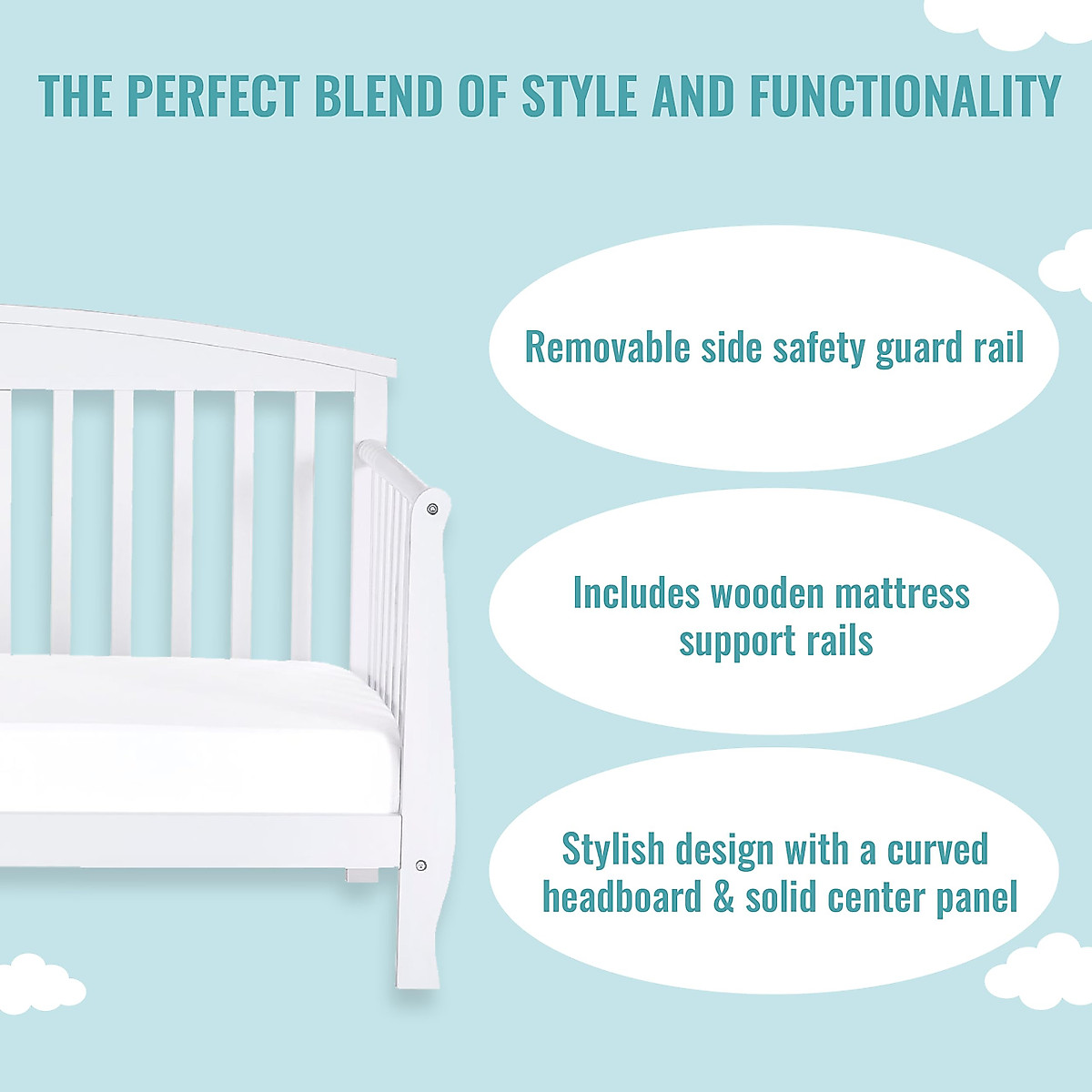 Dream On Me Dallas Toddler Day Bed, White (651-WHT)