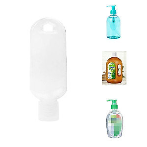 Kare & Kind Clear Portable Travel Bottles - 4x Empty Bottles with Flip Top Caps, 4x Carabiner, 1x Sticker Label Sheets - up to 50 ML -For Hand Sanitizers, Disinfectant Alcohol, Liquids, Toiletries