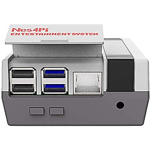 GeeekPi Retro Gaming Nes4Pi Case for Raspberry Pi 4 Model B, Pi 4 Case with Fan and Heatsinks for Raspberry Pi 4 Model B (Case with Game Controllers)