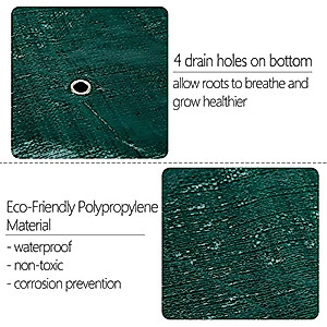 Apipi Raised Garden Planters Fabric Beds, Grow Bags with 4 Divided Grids, Square PE Planting Pots with Drainage Holes for Tomatoes Chillis Herbs Flowers Vegetables Plants