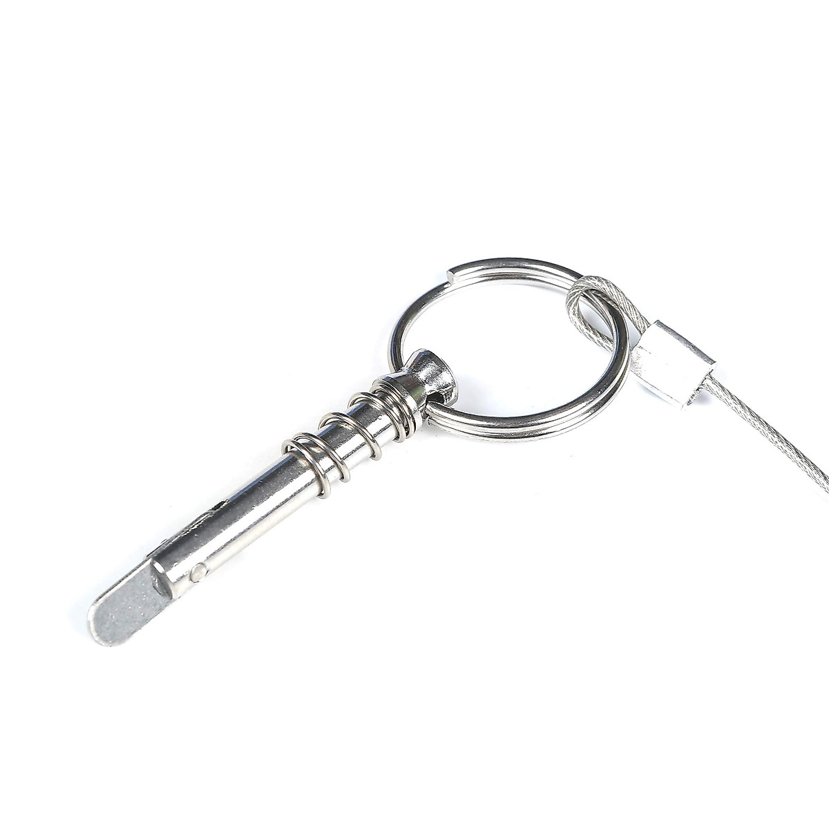 Boat Quick Release Pin 1/4" Dia w/Drop Cam & Spring - Lanyard Prevents Loss Stainless Steel Bimini Top Pin Marine Hardware 6 PCS