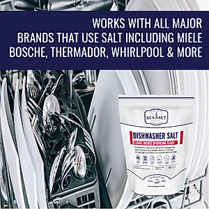 Dishwasher Salt - All-Natural Water Softener Salt for a Clean Finish - Compatible with Bosch, Miele, Thermador, Whirlpool Dishwashers and More - Food-Grade Coarse Sea Salt (5 lb Bag) - Sea Salt Superstore