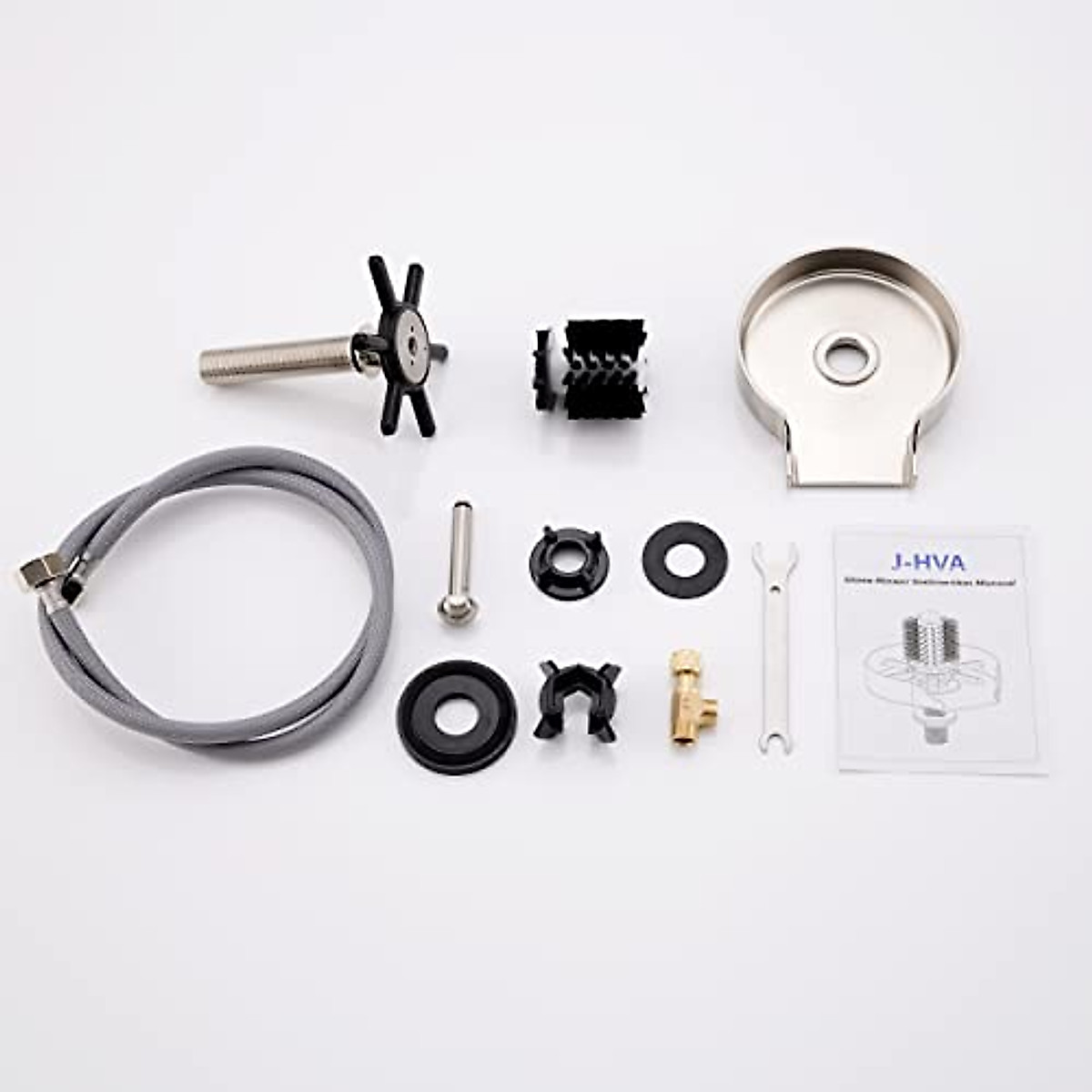 𝟮𝟬𝟮𝟯 𝗡𝗲𝘄 Metal Glass Rinser for Kitchen Sink - 360° Rotary Cup Washer with Brush, Faucet Cup Rinser Cleaner Kitchen Sink Bottle Washer for Bar, Brushed Nickel