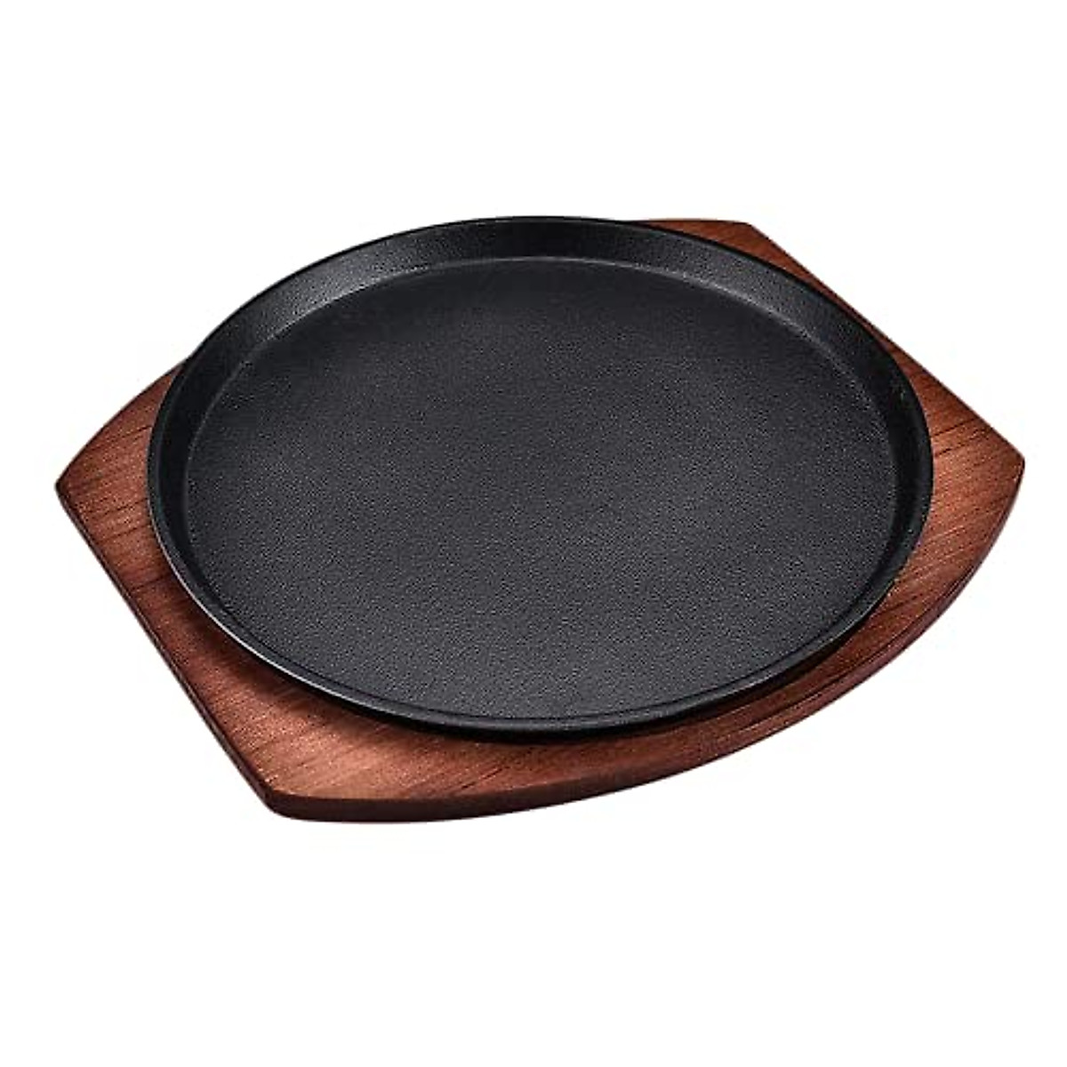 YYJINGYOU Skillet with Cast Iron Round Home Restaurant Rotisserie ((Plate + Iron) 19cm)