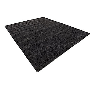 Unique Loom Solo Collection Area Rug - Calabasas (7' 10" x 10' Rectangle, Charcoal/ Black)