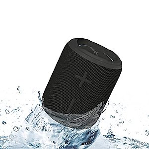 KOVE Mini Commuter 2 Portable Speaker - Black Bluetooth Speakers, Wireless with HD Louder Volume, Deep Bass Subwoofer, Microphone, IPX7 Water Resistant - Perfect Boom Box for Home, Outdoor or Travel