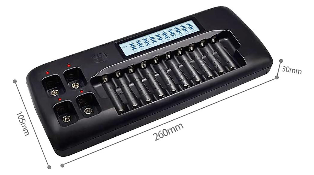 CITYORK 10+4 Bay Smart LCD Universal Battery Charger for Rechargeable ...