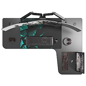 It's_Organized L Shaped Gaming Desk, 60 Inch Corner Computer Desk, Study Writing Desk, Ergonomic Gaming Table Workstation with Large Mouse Pad, Sturdy Metal Frame, Easy to Assemble, Right Side Black