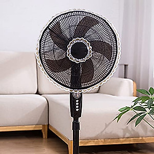 CALIDAKA Round Electric Fan Guard Dust Cover Electric Fan Mesh Covers Pedestal Fan, Standing Floor Fan, Oscillating Summer Washable Dustproof Safety Fan Protection Mesh(Black/S)