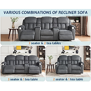 Jocisland Recliner Couch, Recliner Loveseat with Cup Holders, Console with Charging Socket, Comfy Reclining with Dual Wingback for Living Room(Grey)