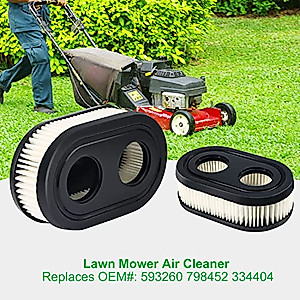 Air Filter, Suitable for 593260 798452 334404Series Engine 550E 500EX 550EX 625 575EX 4247 5432 5432K 09P00 09P702 Lawn Mower Air Filter Mower Series Engine Accessories