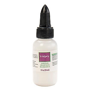 Sculpey® Gloss Glaze, Non Toxic, 1 fl oz. bottle with precise flow twist cap. Will add a glossy finish to your baked polymer oven-bake clay creations!
