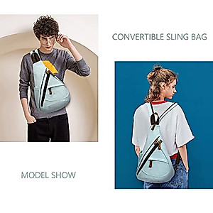 KL928 Canvas Sling Bag - Small Crossbody Backpack Shoulder Casual Daypack Rucksack for Men Women(Large Version)