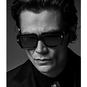 ZIMUSUN Square Frame Sunglasses for Women Men Trendy Chunky Rectangle Sun Glasses Black Shades(A1 Black/Grey)