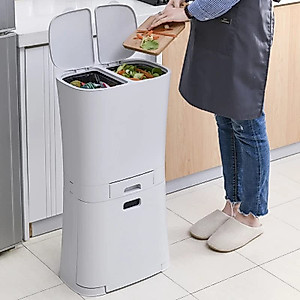 MFCHY Kitchen Trash Can Classify Living Room Dry and Wet Separation Large Trash Garbage Bin