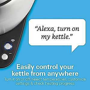Hamilton Beach Smart Electric Tea Kettle & Water Boiler, Works with Alexa, 1.7 L, 1500 Watts, Cordless, Keep Warm, Auto-Shutoff & Boil-Dry Protection, Stainless Steel (41036)