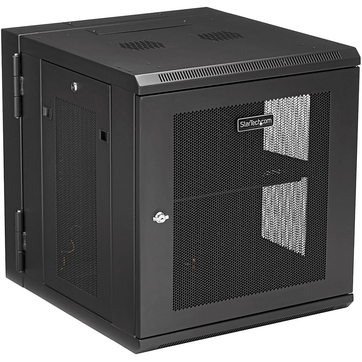 StarTech.com 4-Post 12U Wall Mount Network Cabinet with 1U Shelf, 19in Wall-Mounted Server Rack, Up to 20in Mounting Depth
