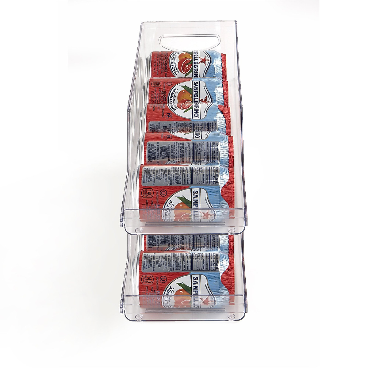 Mind Reader Pop/Soda Can Dispenser Storage Organizer Bin for Kitchen Pantry, Countertops, Cabinets, Refrigerator 2 Pack , Clear