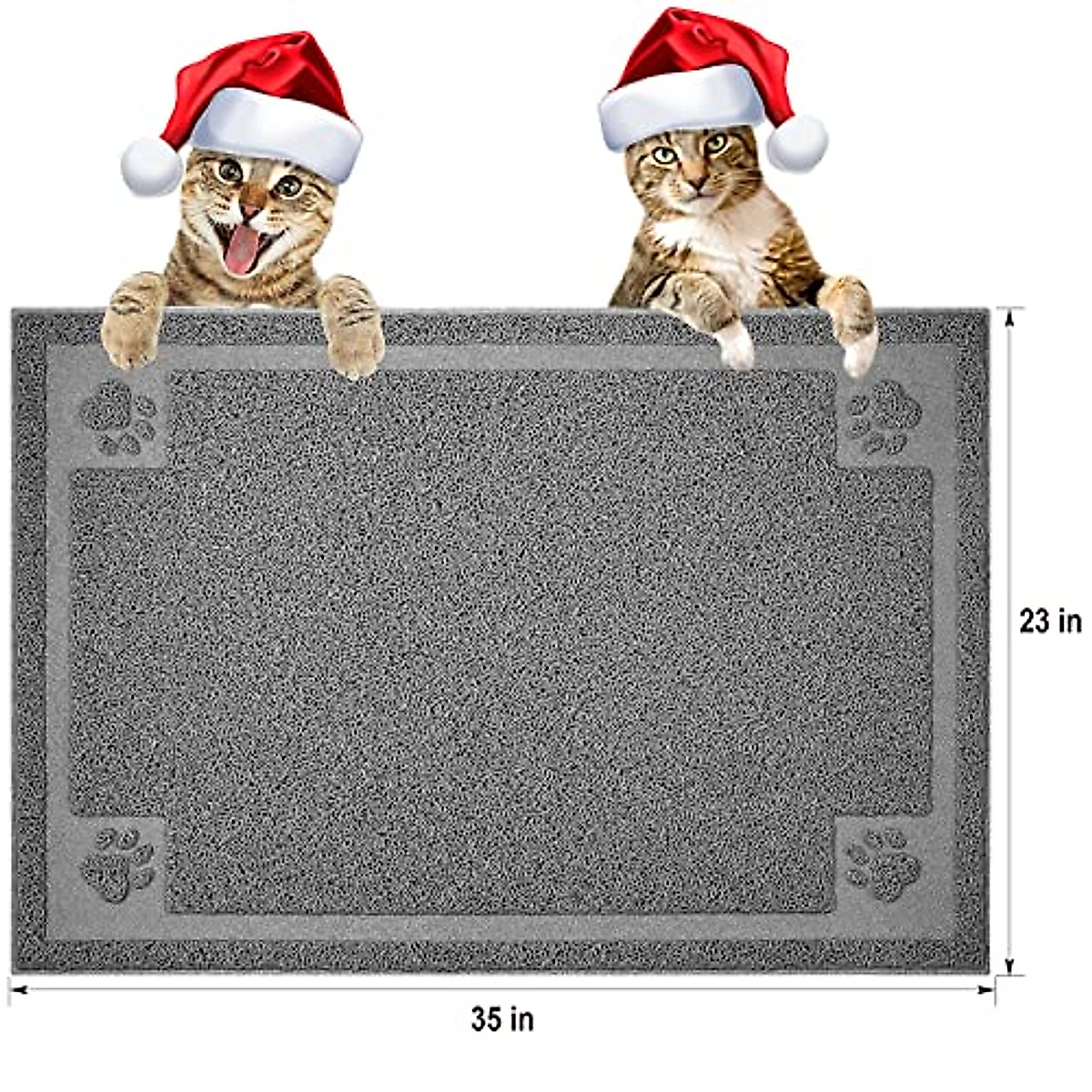 UPSKY Large Cat Litter Mat Trapper 35"×23" Traps Litter from Box and Paws Scatter Control for Litter Box Soft on Sensitive Kitty Paws Easy to Clean Durable (Grey)