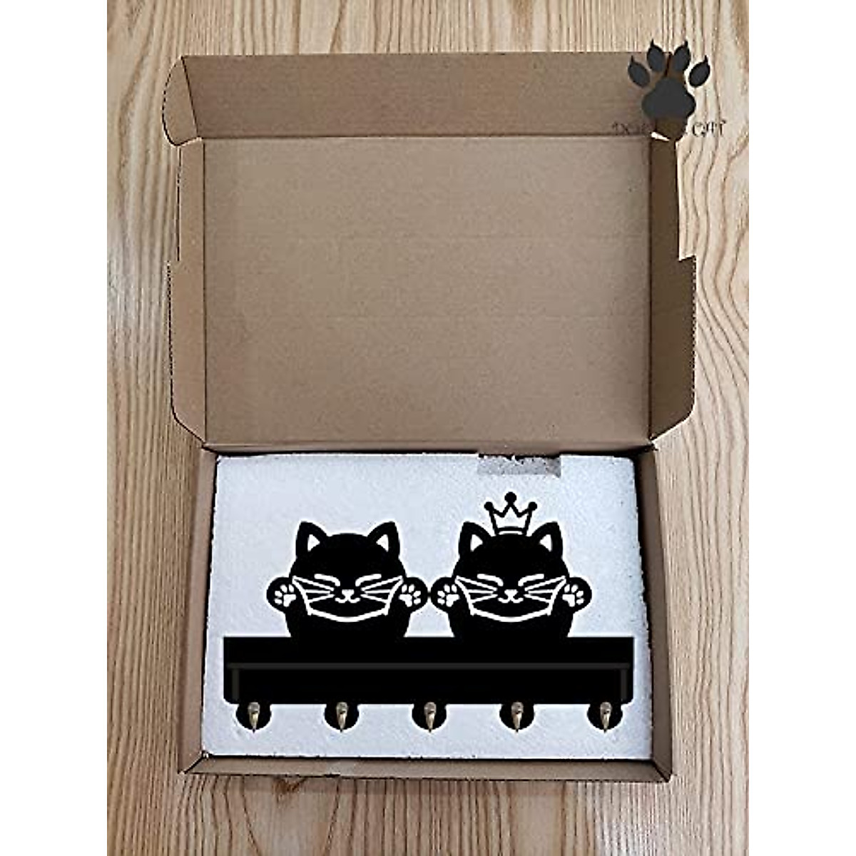 Couple Cat Prince Princess Hook with Shelf for Lover Coat Clothes Holder Christmas Gift DIY Mould Wonderful Holder Wall Decorative Gift Kids Winter Style