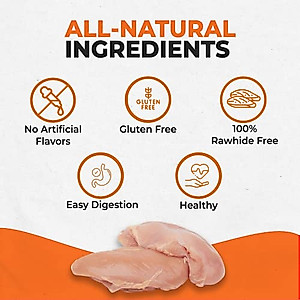 Canine Naturals Chicken Recipe Chew - Rawhide Free Dog Treats - Made from USA Raised Chicken - All-Natural and Easily Digestible - 6 Pack of 2.5 Inch Mini Rolls, Dogs Under 20 lb