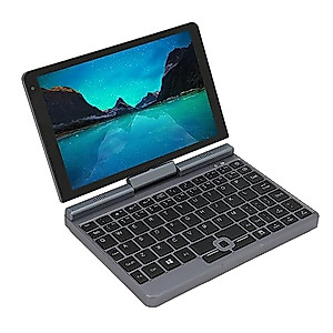 BROLEO 8 Inch Laptop, 100‑240V Mini Laptop Computer LPDDR5 12GB RAM 1.9MP Fullfeatured Portable Camera 180 Degree Flip Touch Screen with Stylus (12GB+256GB US Plug)