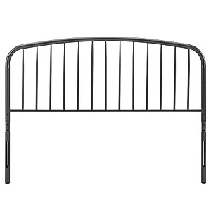 Modway Nova Modern Farmhouse Metal Full Headboard in Gray